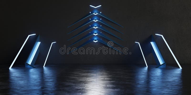 Technology Background Stage Modern Exhibition Scene with Neon Lights ...