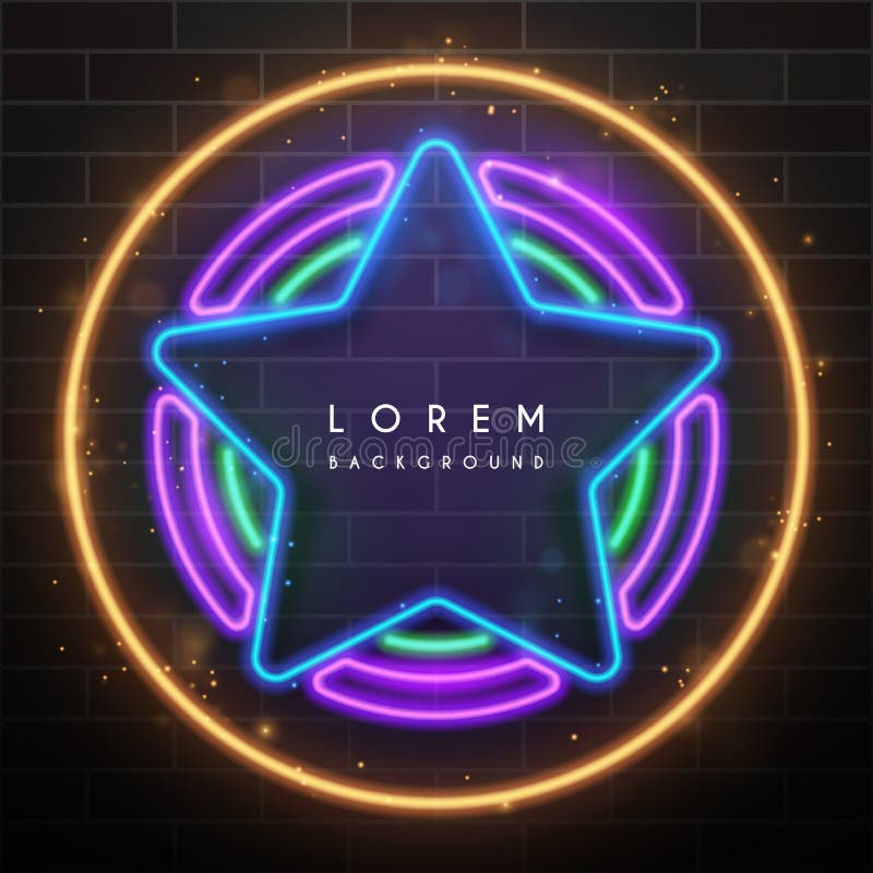 Neon Star Sign Elements Stock Illustrations – 1,095 Neon Star Sign ...