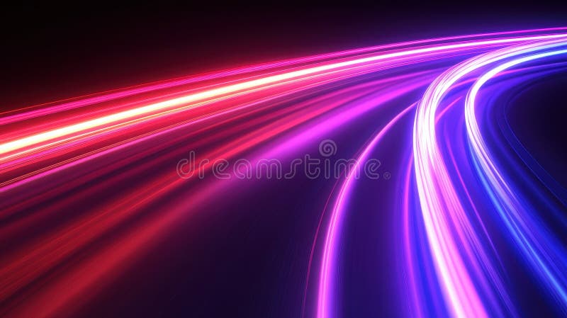 Neon Light Streaks Abstract Motion with Red To Blue Gradient Stock ...