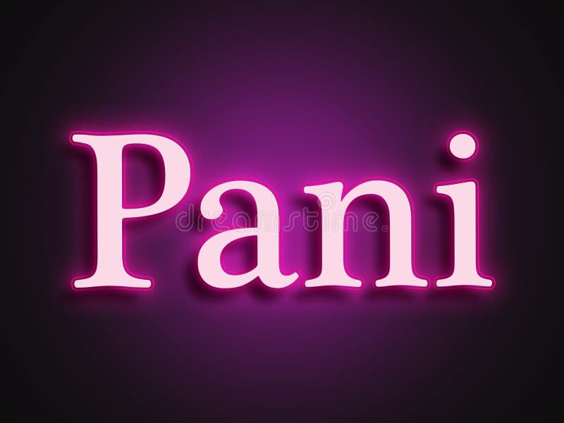 Pink Glowing Neon Light Text Effect of Hindi Word Pani. Stock ...