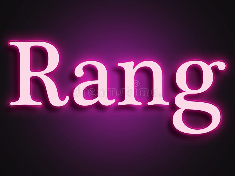Pink Glowing Neon Light Text Effect of Hindi Word Rang. Stock ...