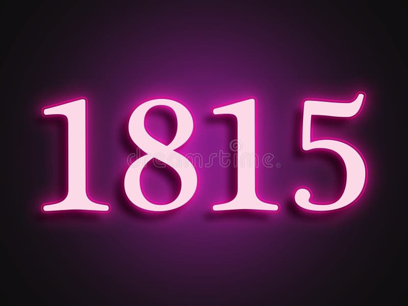 Pink Glowing Neon Light Text Effect of Number 1815. Stock Photo - Image ...