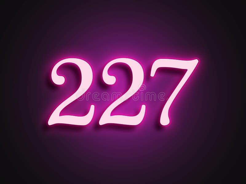 Pink Glowing Neon Light Text Effect of Number 227. Stock Image - Image ...