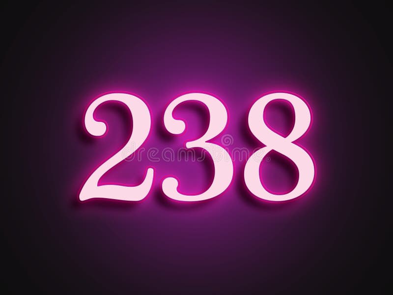 Pink Glowing Neon Light Text Effect of Number 238. Stock Image - Image ...