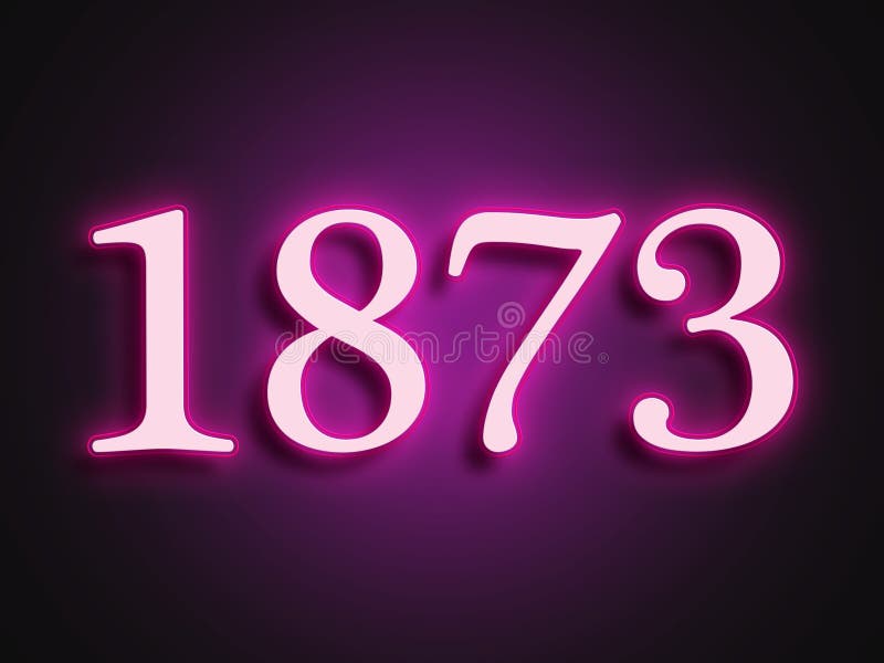 Pink Glowing Neon Light Text Effect of Number 1873. Stock Illustration ...