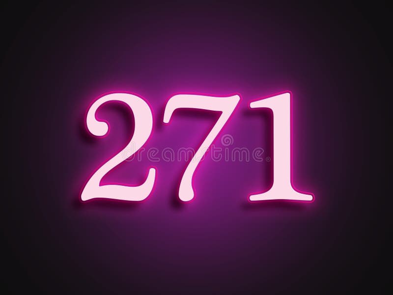 Pink Glowing Neon Light Text Effect of Number 271. Stock Photo - Image ...