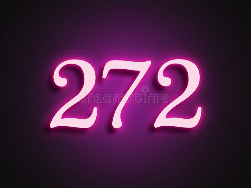 Pink Glowing Neon Light Text Effect of Number 272. Stock Image - Image ...