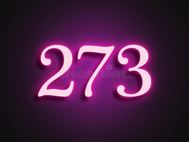 Pink Glowing Neon Light Text Effect of Number 273. Stock Image - Image ...