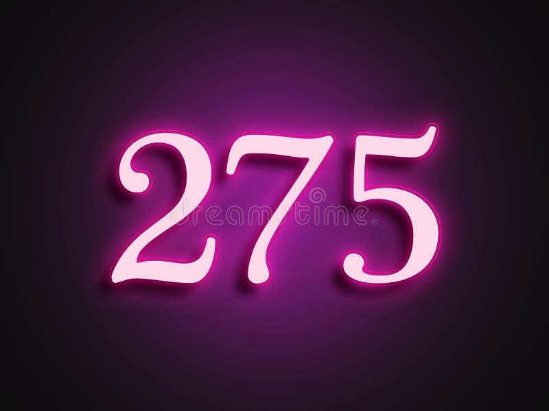 Pink Glowing Neon Light Text Effect of Number 275. Stock Photo - Image ...