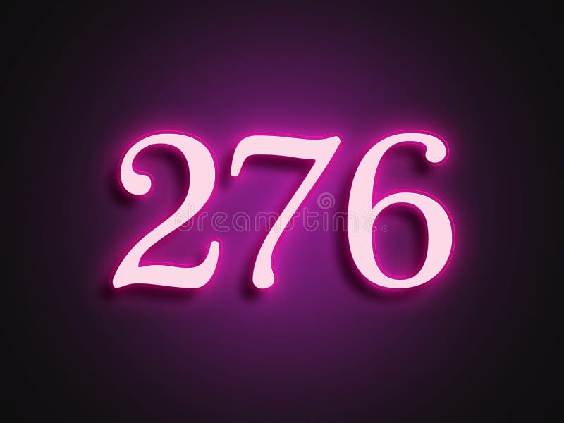 Pink Glowing Neon Light Text Effect of Number 276. Stock Photo - Image ...