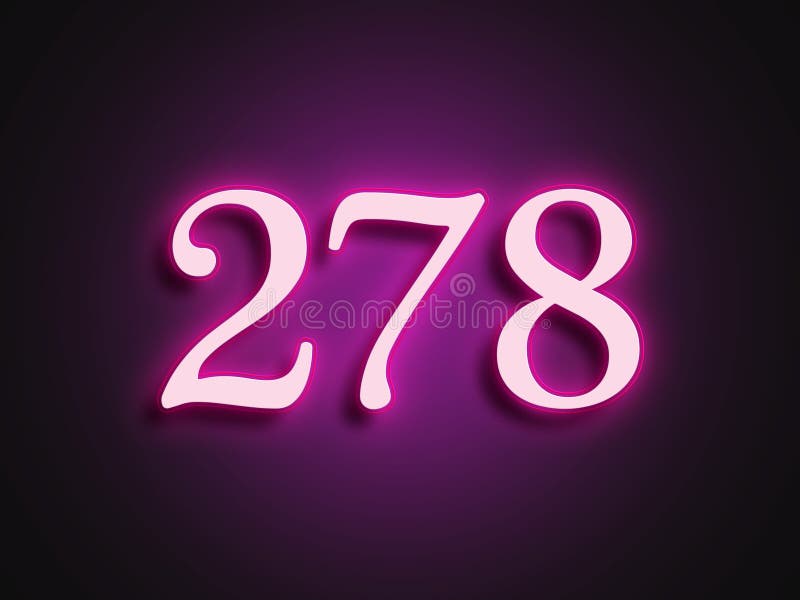 Pink Glowing Neon Light Text Effect of Number 278. Stock Image - Image ...