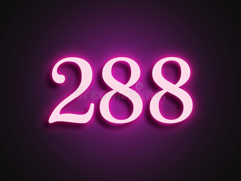 Pink Glowing Neon Light Text Effect of Number 288. Stock Image - Image ...