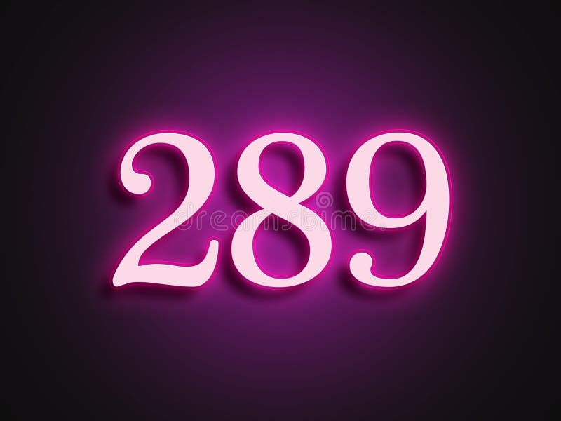 Pink Glowing Neon Light Text Effect of Number 289. Stock Image - Image ...