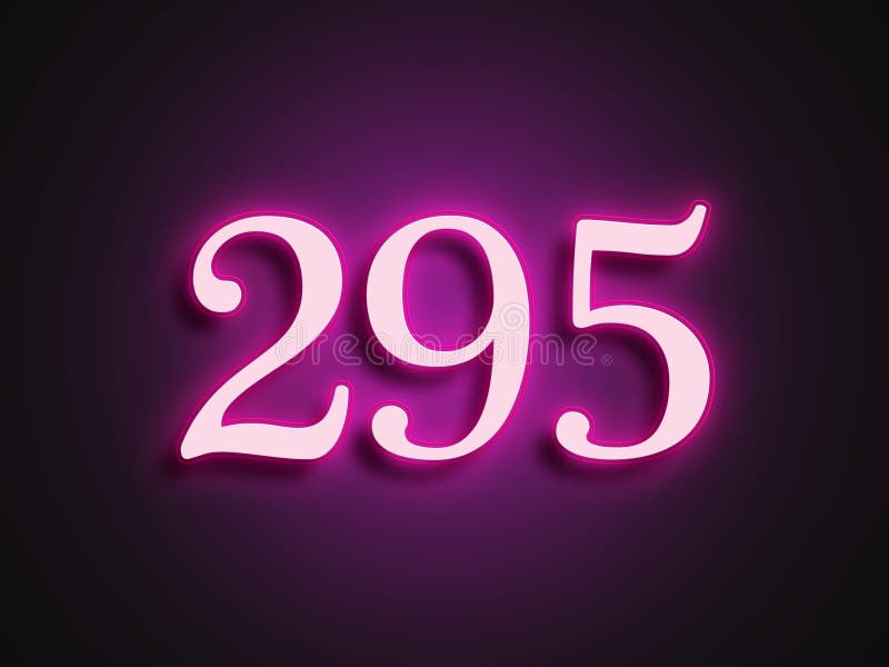 Pink Glowing Neon Light Text Effect of Number 295. Stock Illustration ...