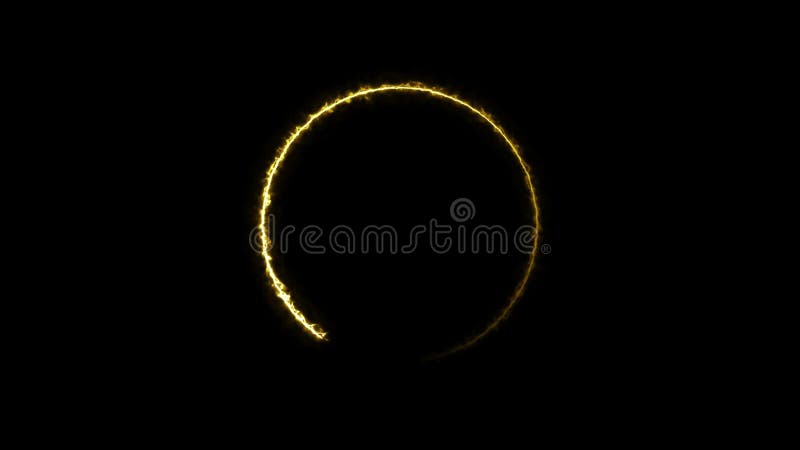 Neon Light Trail Circle Glows in the Dark. Abstract Neon Circle ...