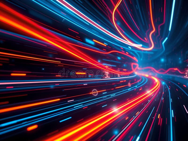 Neon Light Trails: Futuristic Cyber Effects & Immersive Lighting Stock ...