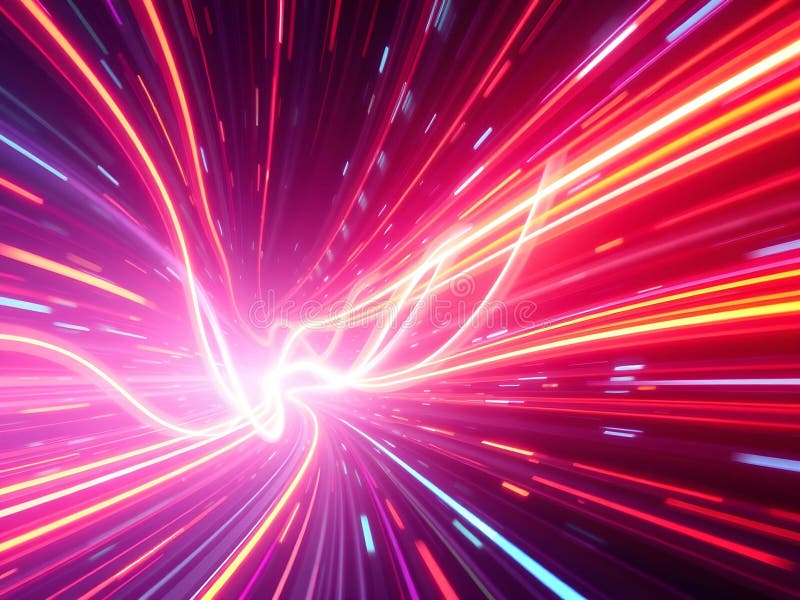 Neon Light Trails: Futuristic Cyber Effects & Immersive Lighting Stock ...