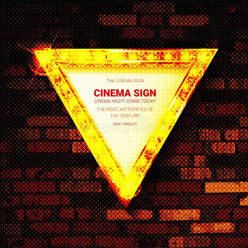 Neon Light Triangular Banner Stock Vector - Illustration of graphics ...