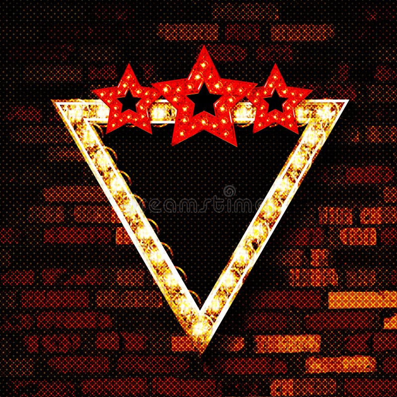 Neon Light Triangular Banner Stock Vector - Illustration of symbol ...
