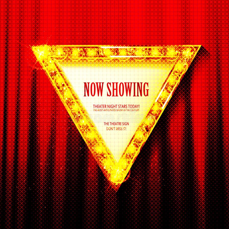 Neon Light Triangular Banner Stock Illustration - Illustration of ...