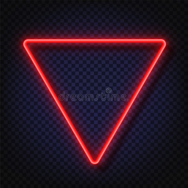 Neon Light Triangular Banner. Vector Neon Light Frame Sign Stock Vector ...