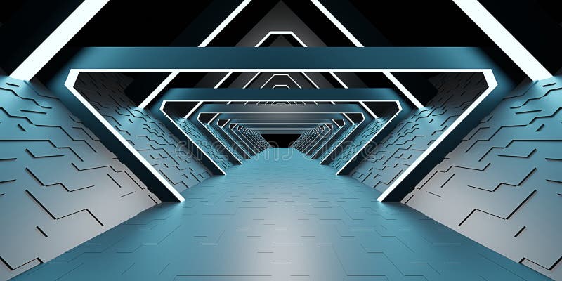 Neon Light Tunnel Laser Walkway Techno Cyberspace Technology Hyperloop ...