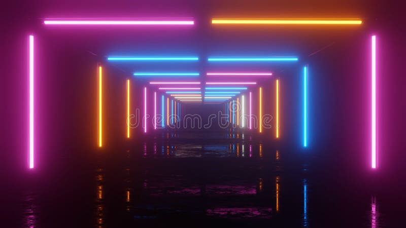 Neon Light VJ Loop Background Stock Footage - Video of digital, motion ...