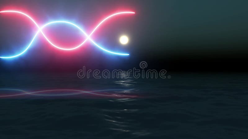 Neon Light Wave Animated Created in after Effects Stock Footage - Video ...