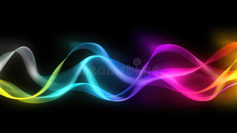 Neon Light Waves Changing Color, Wallpaper Design, Ai Generated Image ...