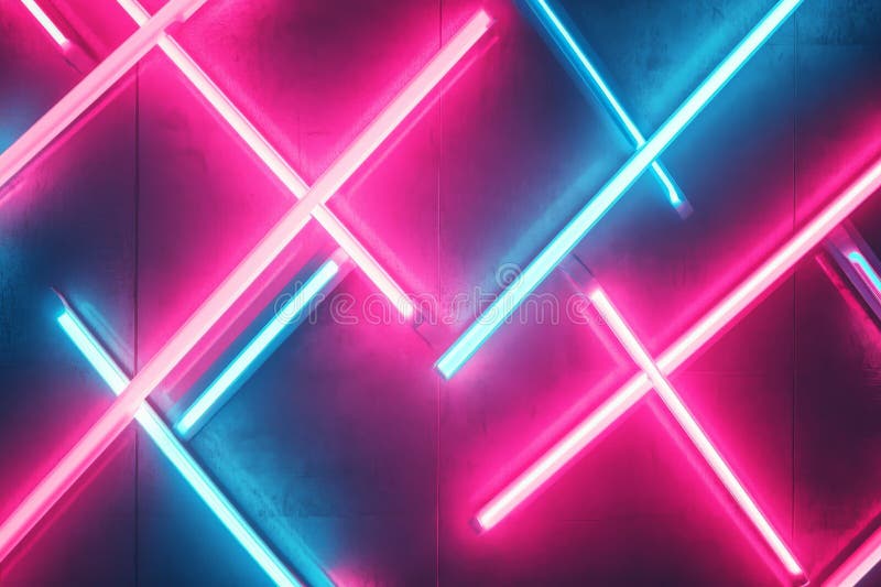 Neon Lighting Background Featuring Intersecting Beams Pink Blue ...