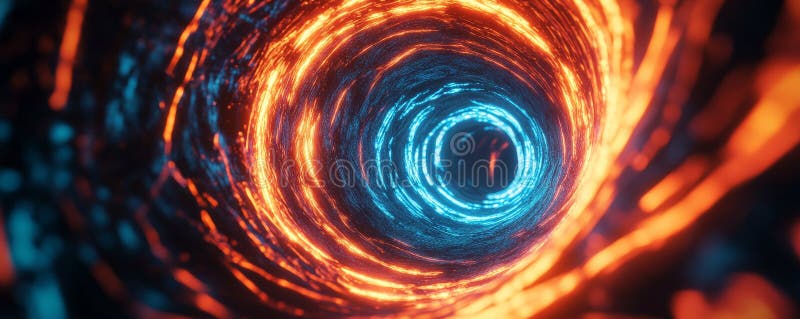 A Neon Lighting Background Featuring a Swirling Vortex of Neon Orange ...