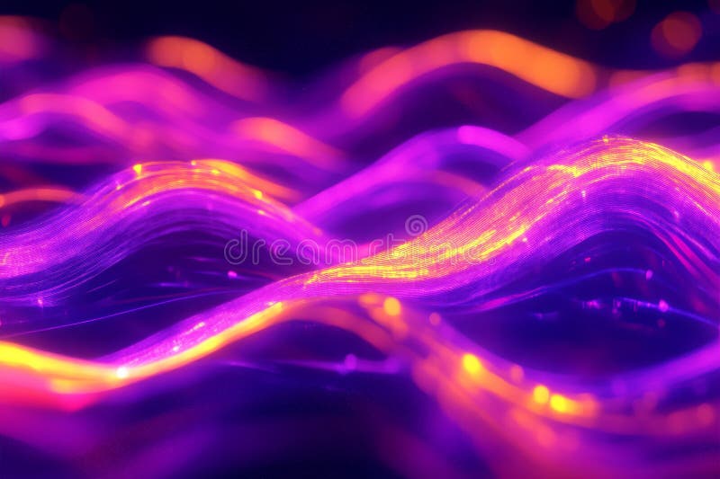 A Neon Lighting Background Showcasing a Cascading Flow of Neon Purple ...