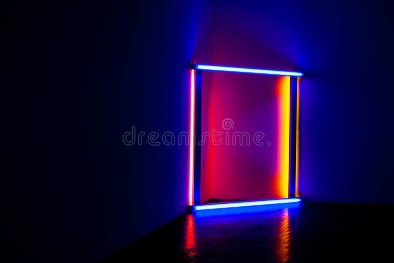 Neon Lighting Frame. Abstract Mockup Design Stock Photo - Image of ...