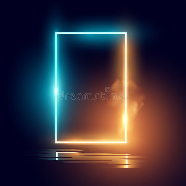 Neon Lighting Frame Effect stock vector. Illustration of show - 154699910
