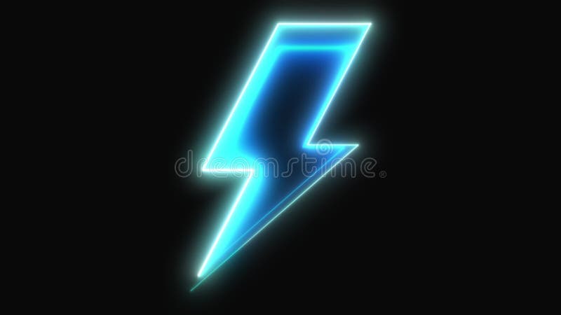 Neon lightning bolt stock footage. Video of futuristic - 312435582