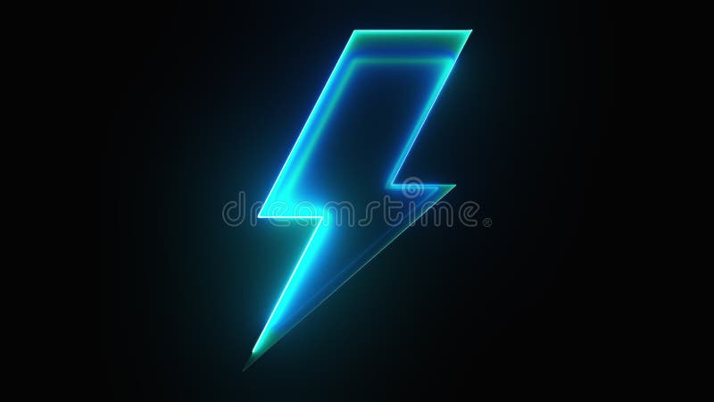 Neon lightning bolt stock video. Video of icon, energy - 368182247