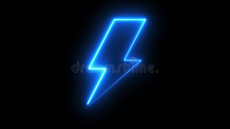 Neon lightning bolt stock footage. Video of light, lamp - 280344642