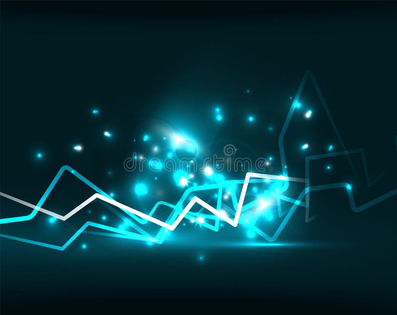 Neon Lightning Vector Background Stock Vector - Illustration of ...