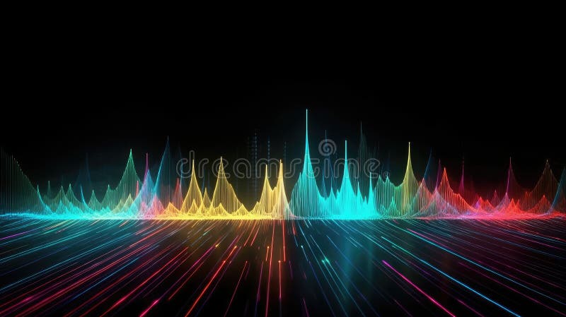 Neon Lights Abstract Background with Equalizer Effect. Perfect for ...