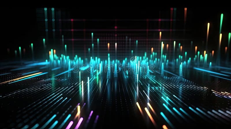 Neon Lights Abstract Background with Equalizer Effect. Perfect for ...