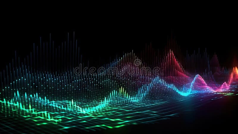 Neon Lights Abstract Background with Equalizer Effect. Perfect for ...