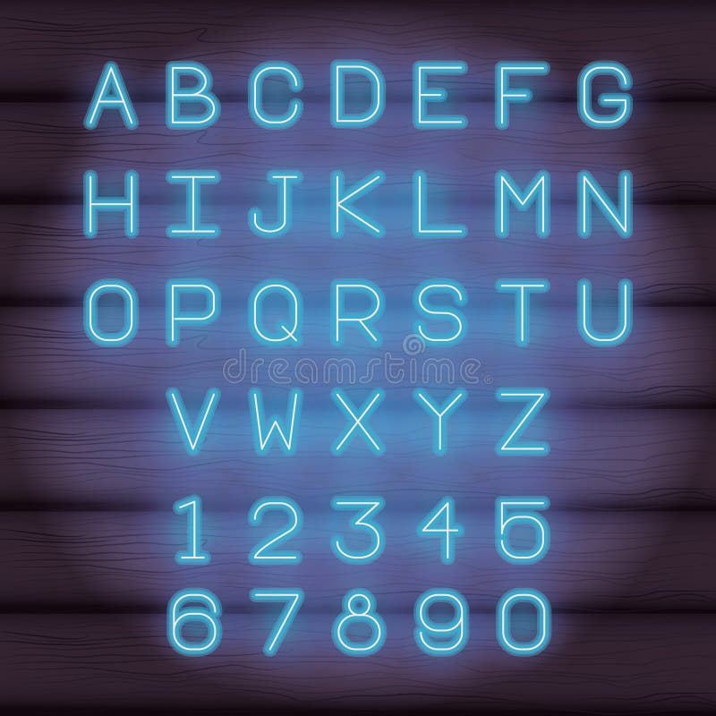 Neon lights alphabet font stock vector. Illustration of realistic ...