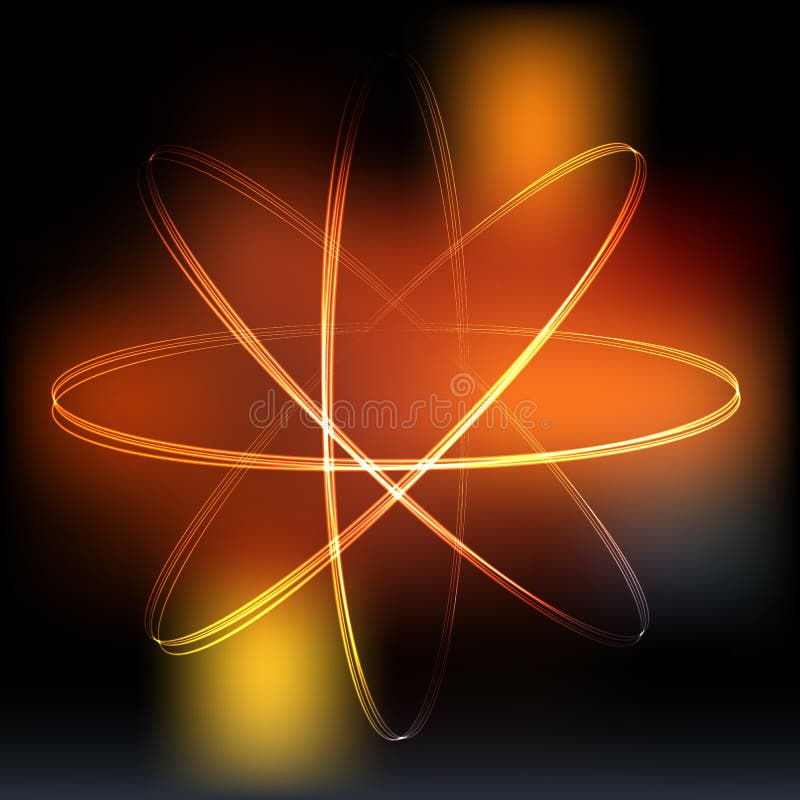 Neon lights atom model stock vector. Illustration of bright - 81874594