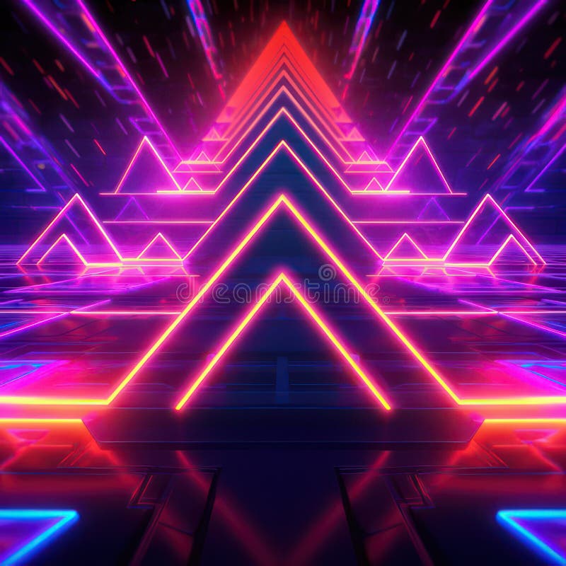 Neon Lights Background Created with Generative AI Stock Illustration ...
