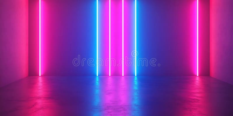 Neon Lights Background: Pink Blue Glowing Lines Stock Illustration ...