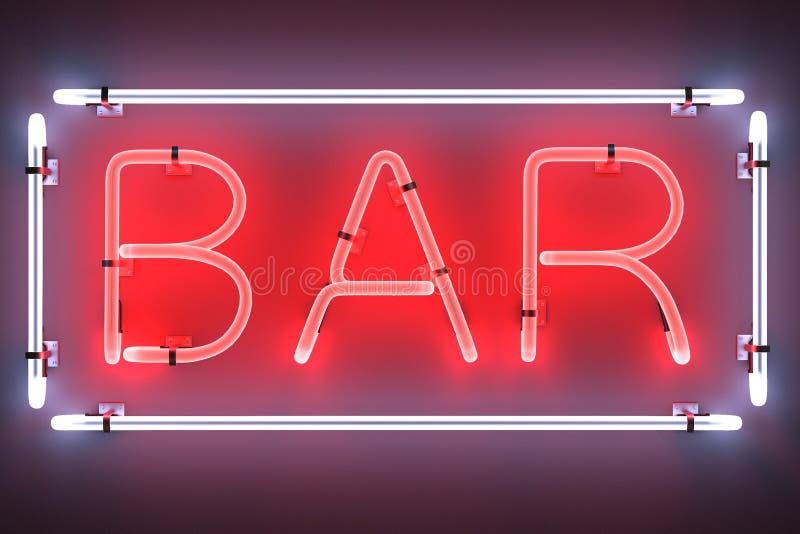 Neon lights - bar stock illustration. Illustration of realistic - 55638173