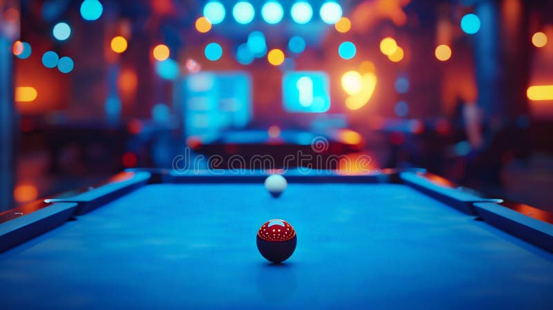 Neon Lights at a Billiards Hall. Generative Ai Stock Illustration ...