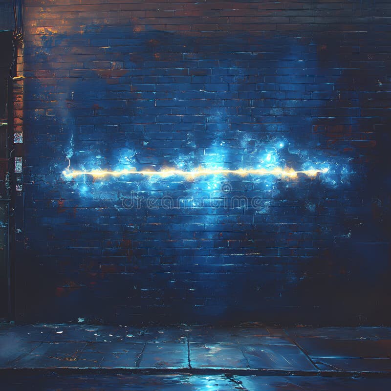 Neon Lights on Brick Wall stock illustration. Illustration of displays ...