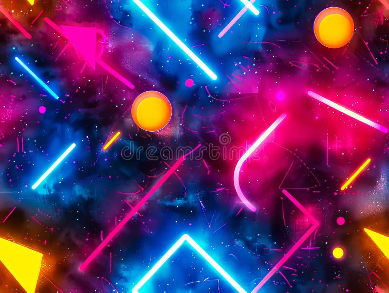 Neon Lights and Neon Lights on a Colorful Background Stock Image ...