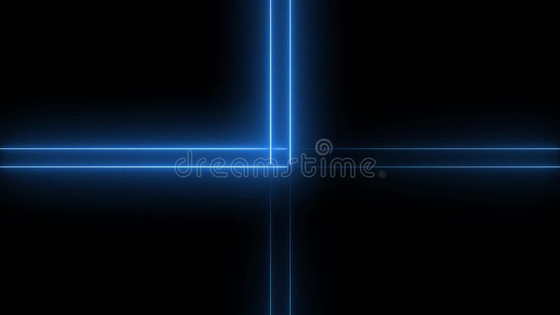 Neon Lights Digital Line Animation on Black Background. Glowing Neon ...